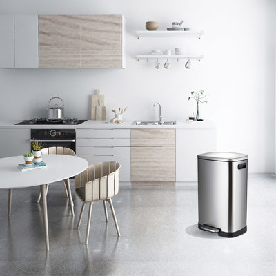 673mm Height Stainless Steel 13 Gallon Trash Can For Home