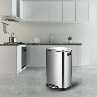 Smudge Resistant 50 Liter Stainless Steel Garbage Can