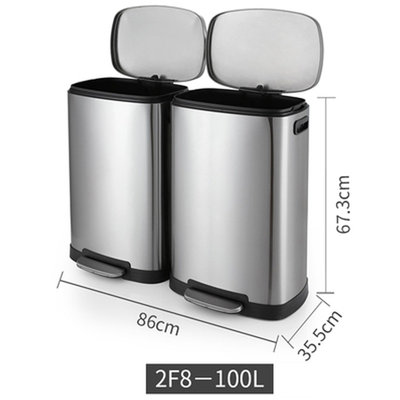 Scratch Proof 26.4 Gallon 2 Compartment Trash Can