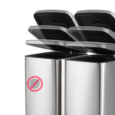 Stainless Steel 20L Dual Compartment Kitchen Trash Can
