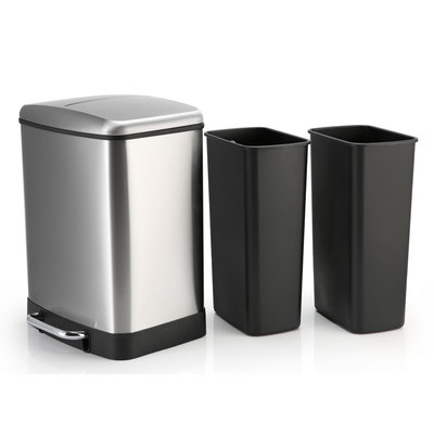 SS 4.4KG Rectangular Metal Trash Can For Home