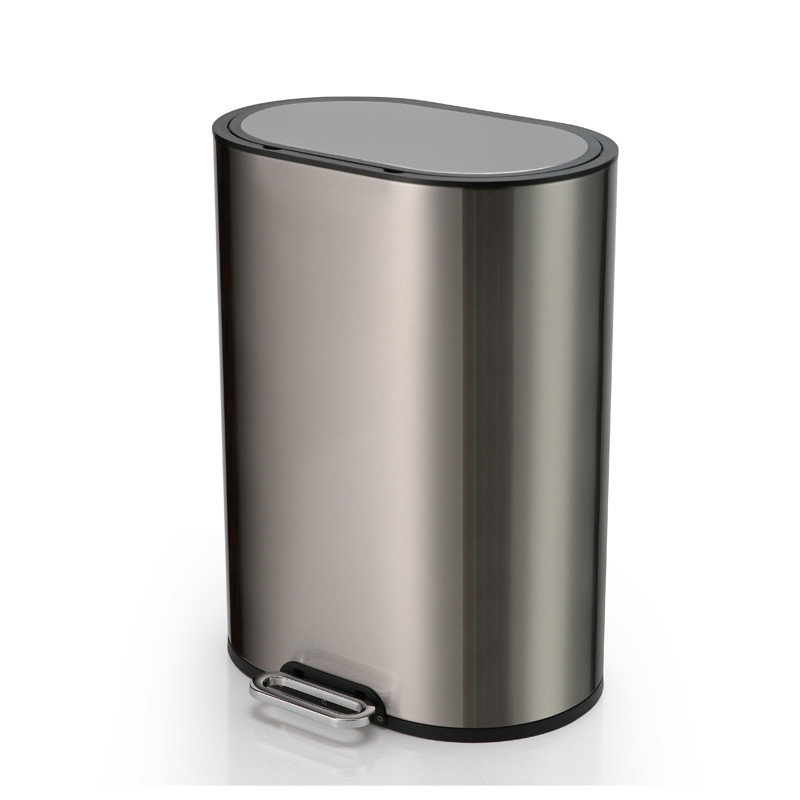 410 Stainless Steel 6L Gray Bathroom Trash Can
