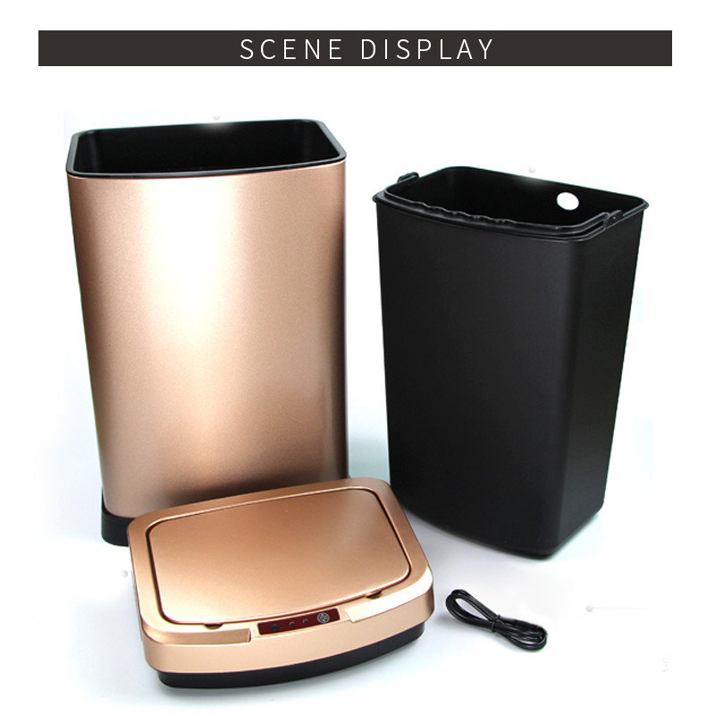 1.3 Gallon Automatic Stainless Steel Trash Can For Living Room
